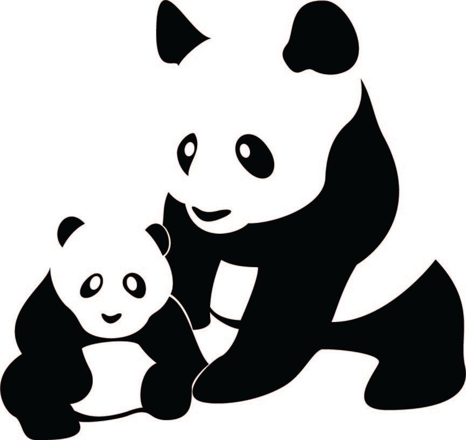 Mom and Baby Panda - Wall Decal Custom Vinyl Art Stickers - Etsy