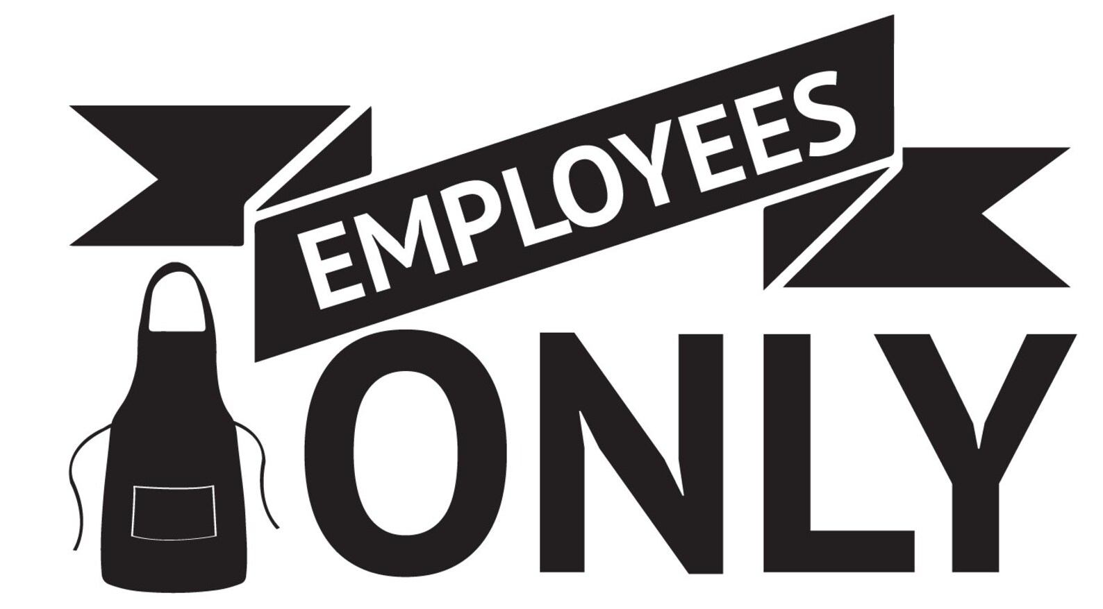 Employees Only Decorative Business Sign - Modern Vinyl Quote Wall Decal ...