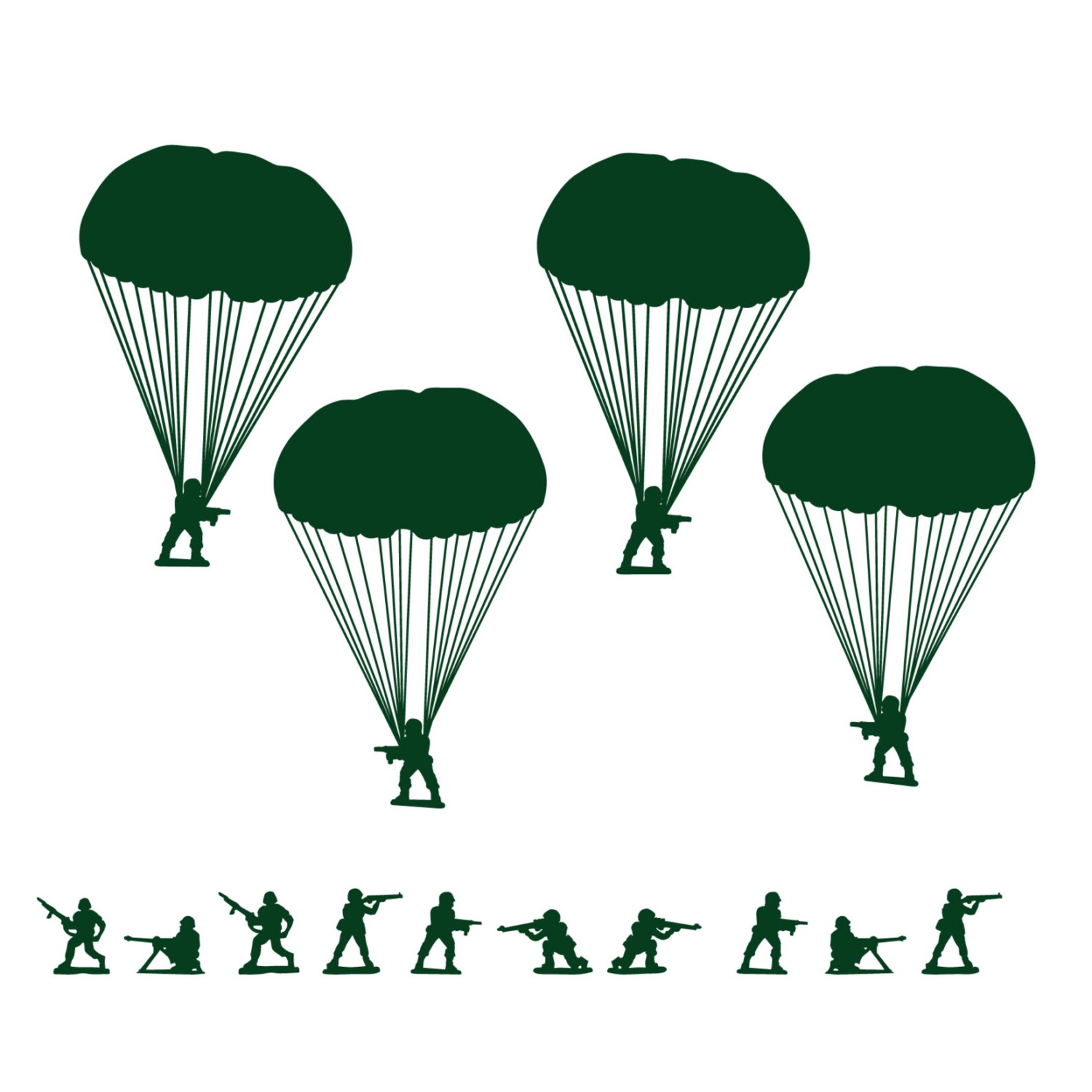 Small Army Men Bucket of Soldiers Paratroopers Wall Decal - Etsy