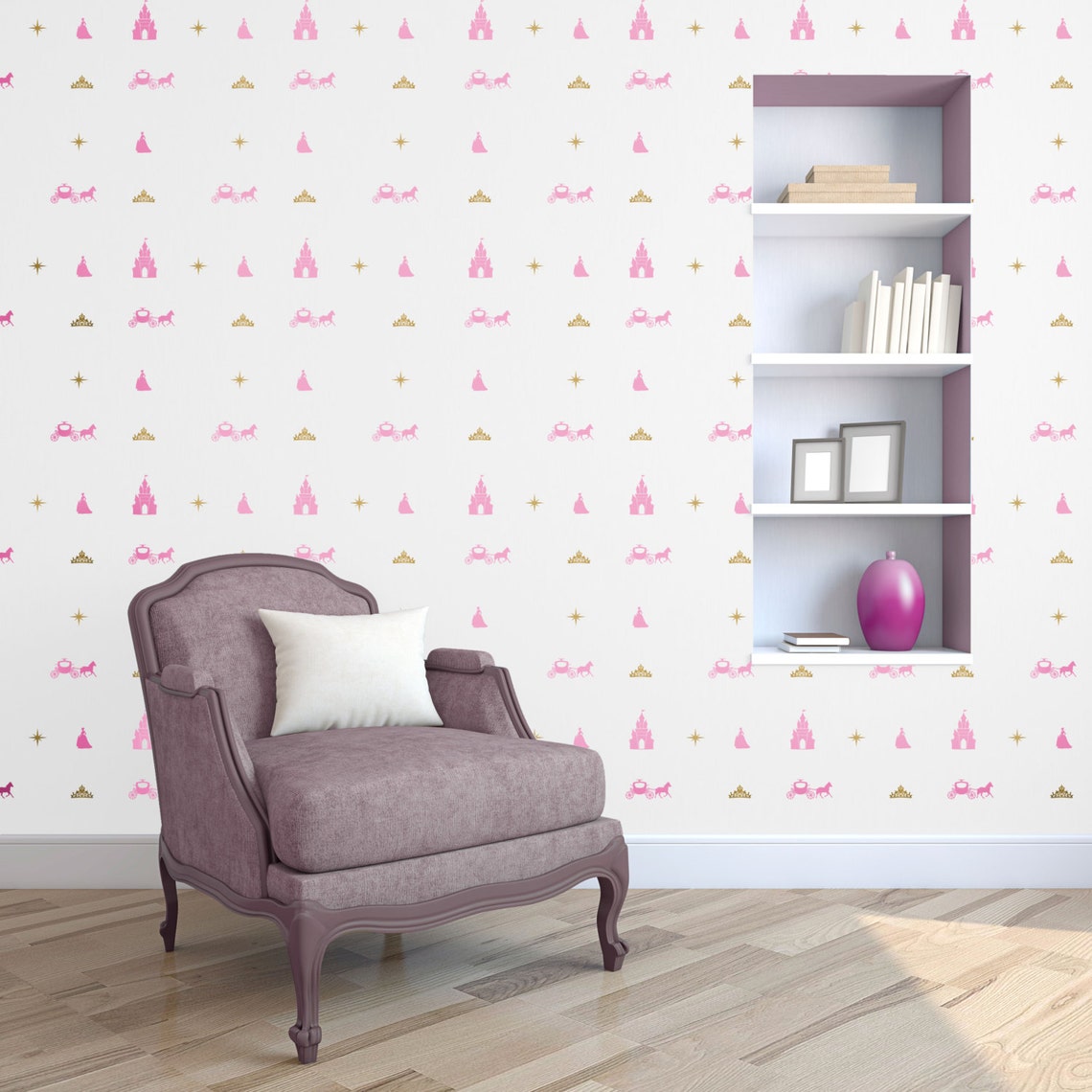 Princess Pattern Repeatable Icons - Wall Decal Custom Vinyl Art ...