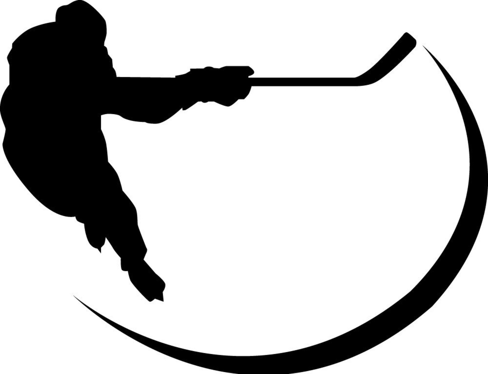 Sports Hockey Player Slapping A Puck - Wall Decal Custom Vinyl Art ...