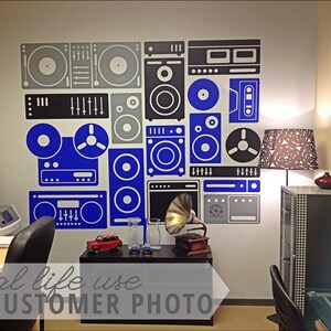 Music Boombox, Speakers, and Music Equipment Wall Decal Collection ...
