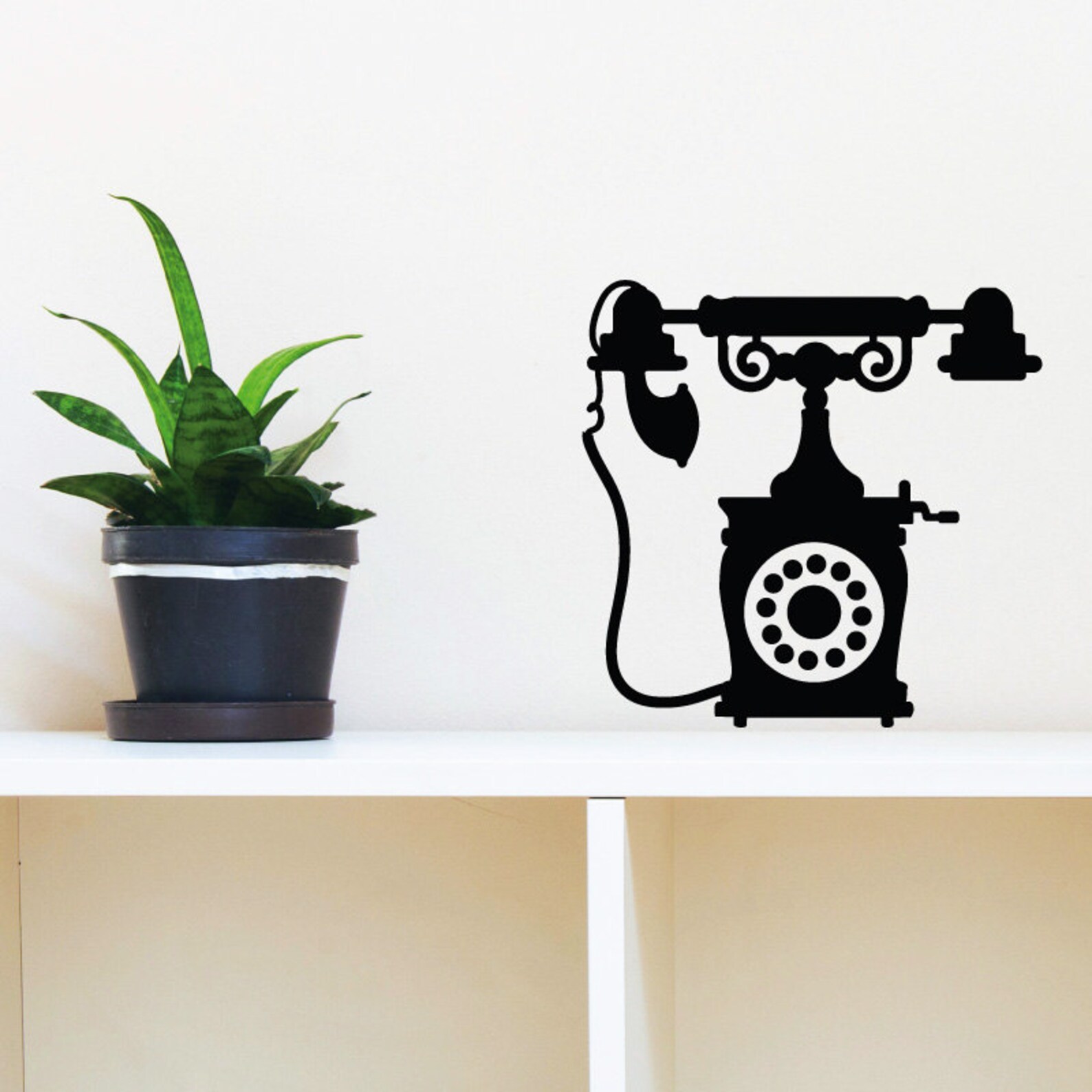 Vintage Playful Old Style Dial Phone Vinyl Wall Decal | Etsy