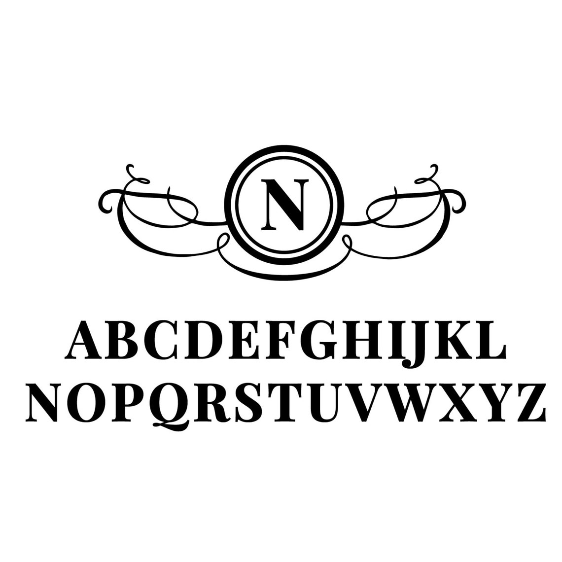 Modern Swirl Monogram Door Sign Wall Decal Custom Vinyl Art - Etsy