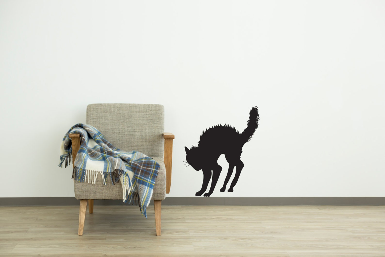 Angry Arched Halloween Black Cat Wall Decal Custom Vinyl Art | Etsy