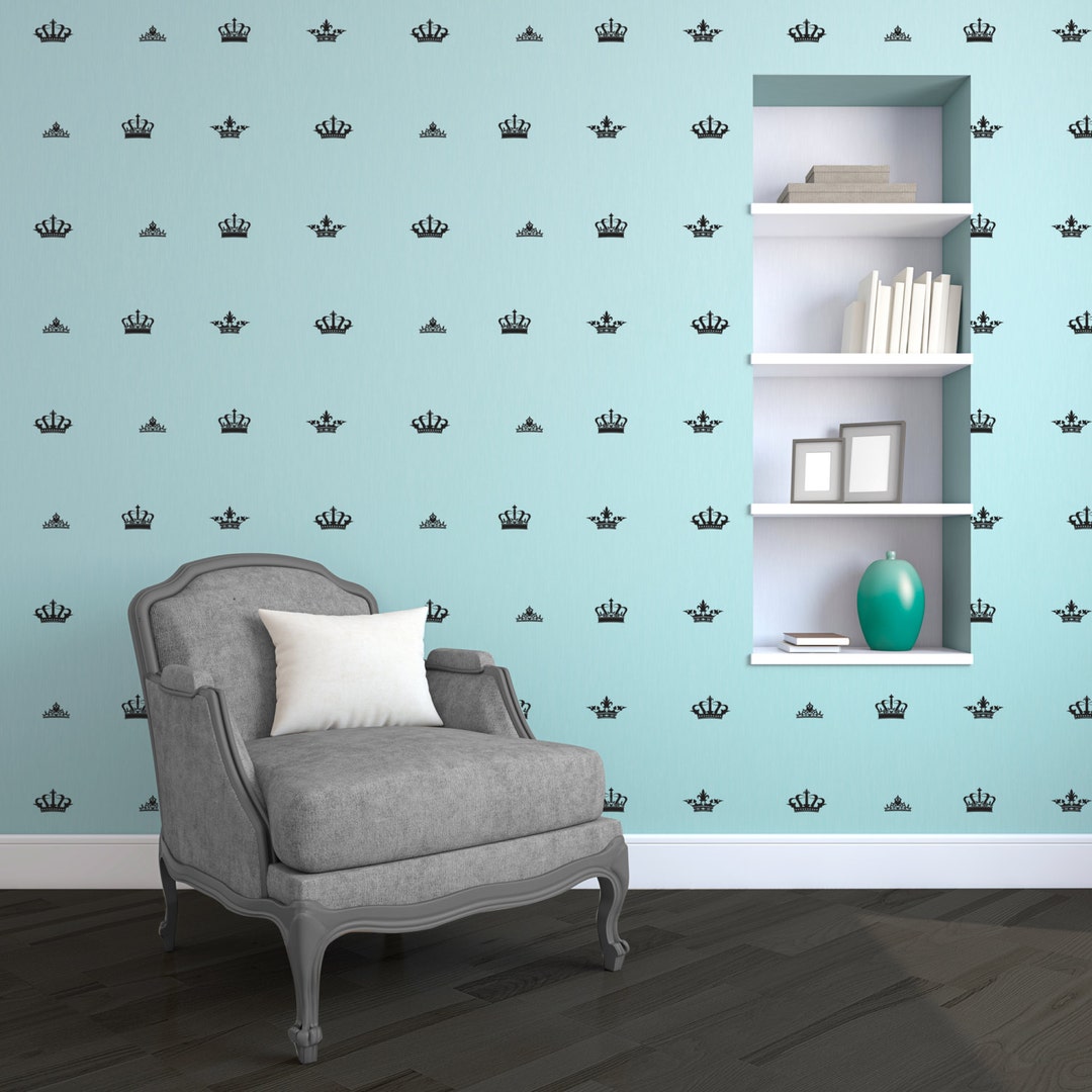 Ornate Crown Tiny Wall Pattern Decal - Crown Decor - Wall Decal Custom ...