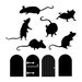 Mice Doors Silhouettes - Animal - Wall Decal Custom Vinyl Art Stickers ...