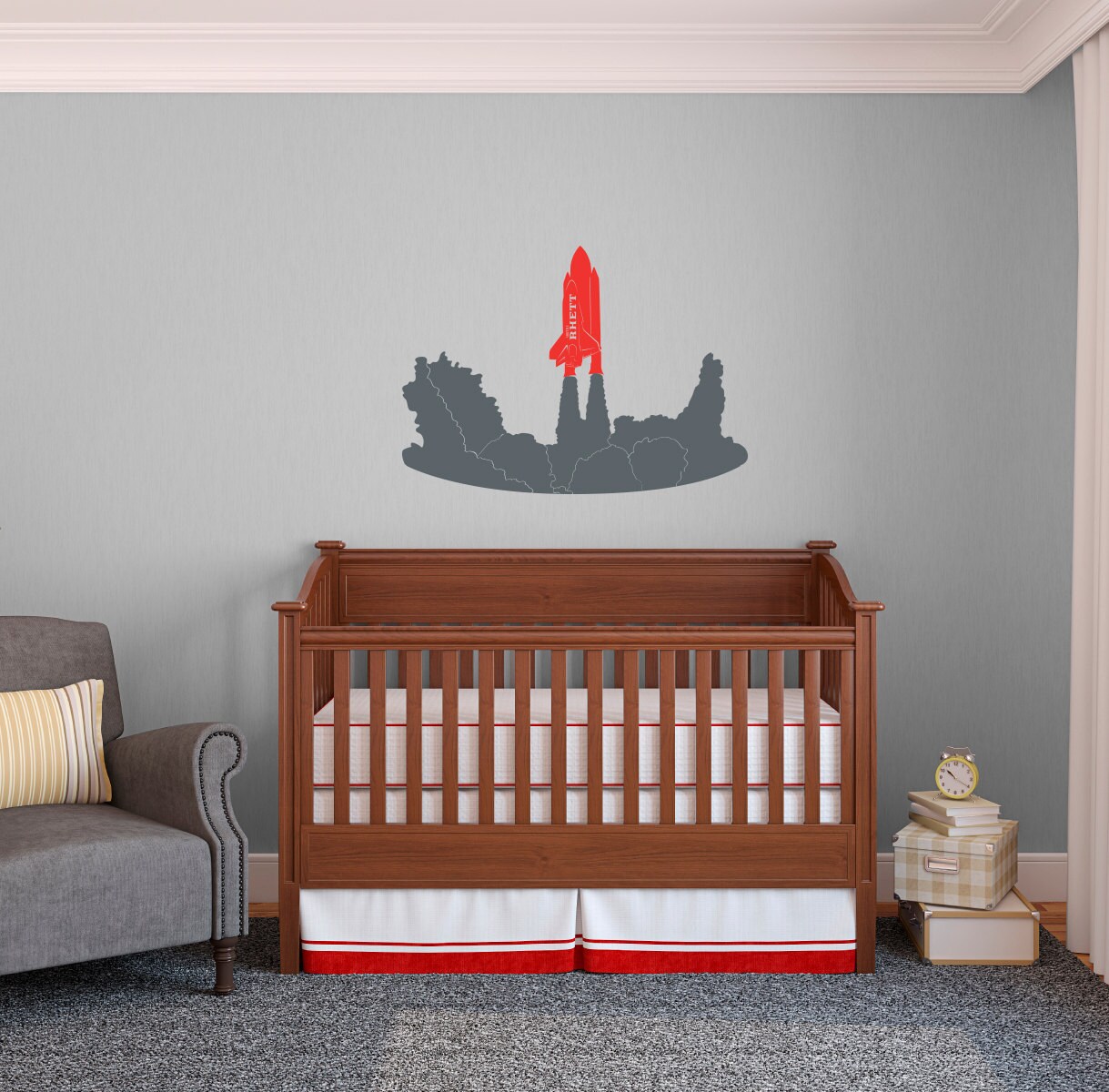 Personalized Rocket & Space Shuttle Launching Wall Decal - Etsy