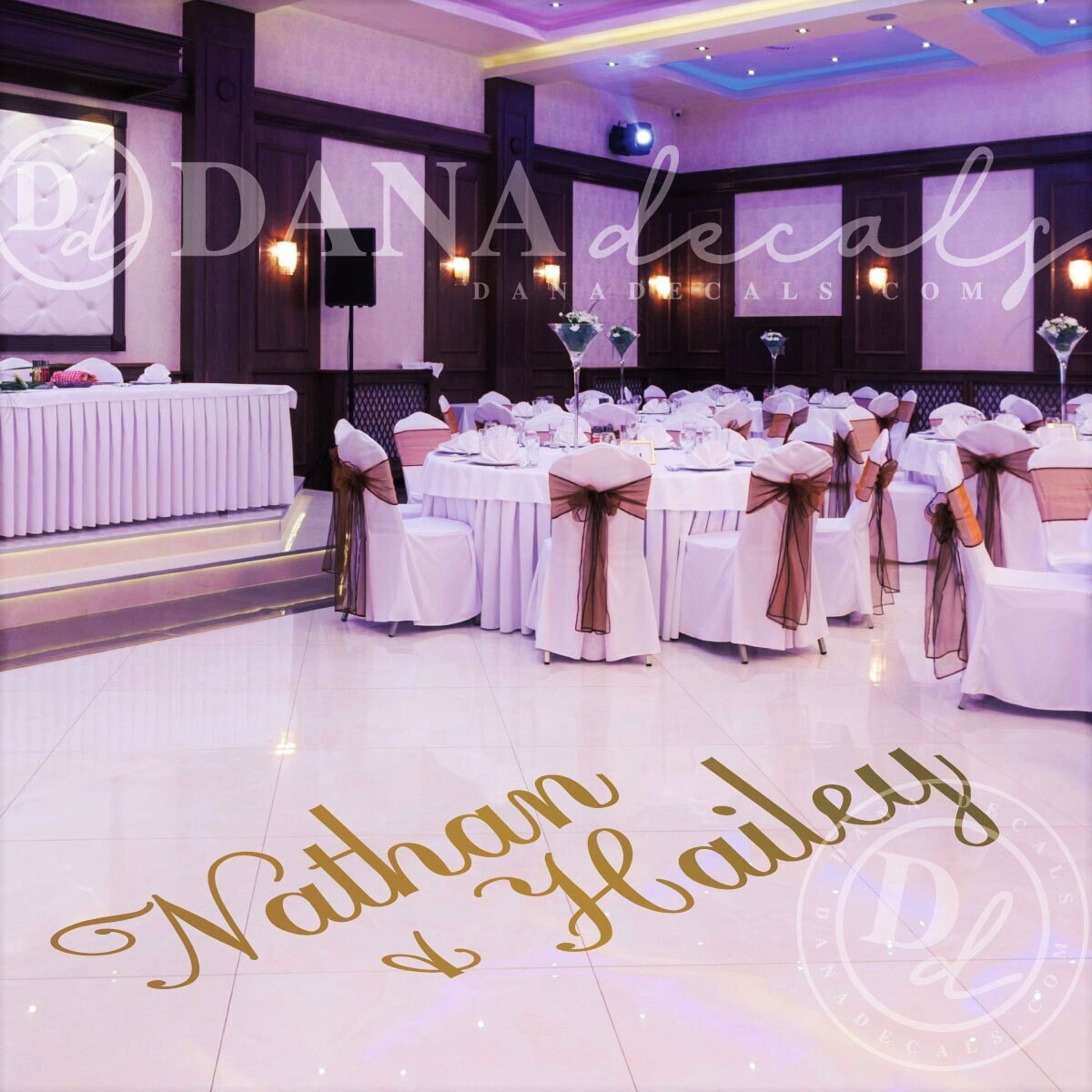 Custom Elegant Script Names Dance Floor Decal - Wedding Venue Decor - Etsy