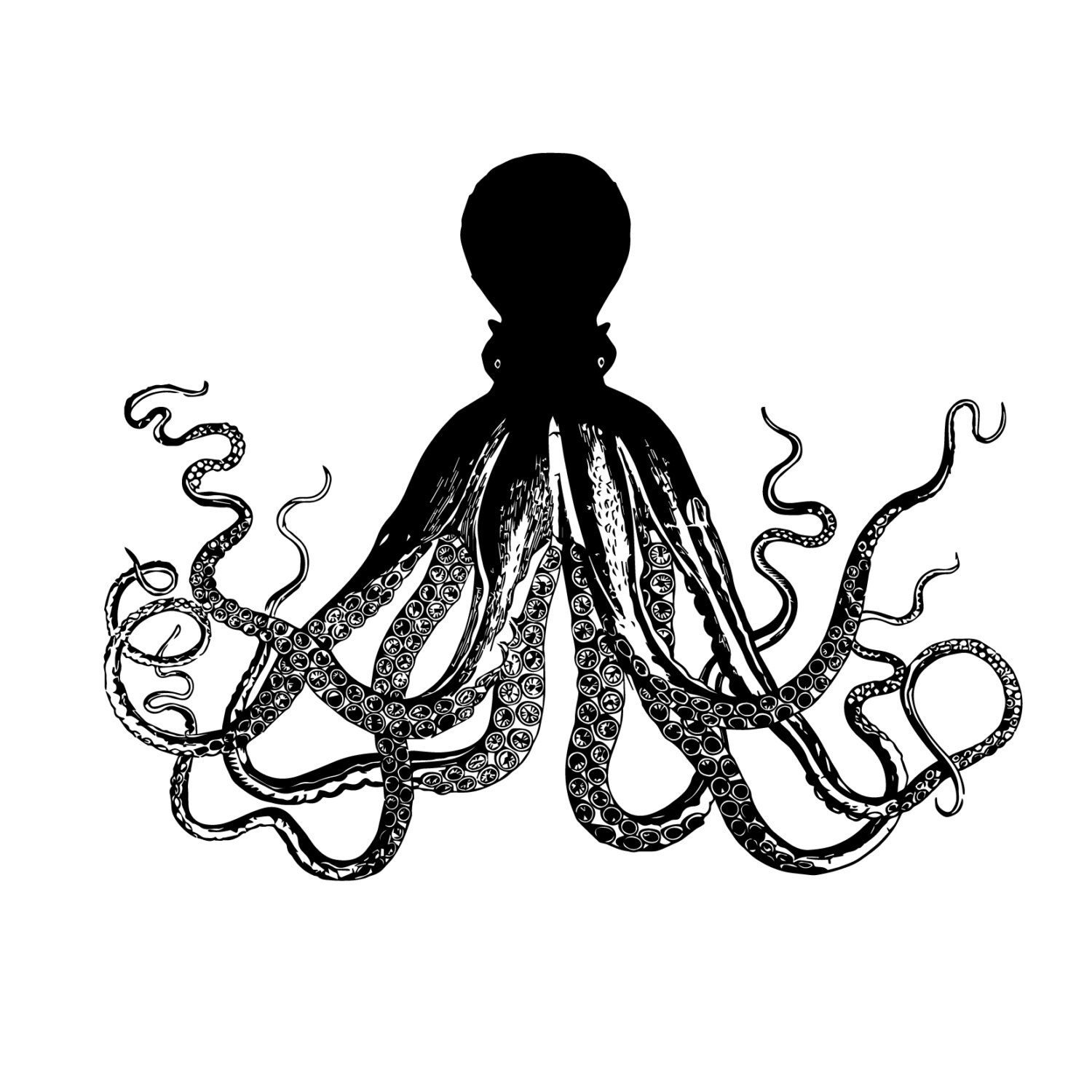 Vintage Octopus Wall Decal – Nautical Animal Art Sticker - Etsy