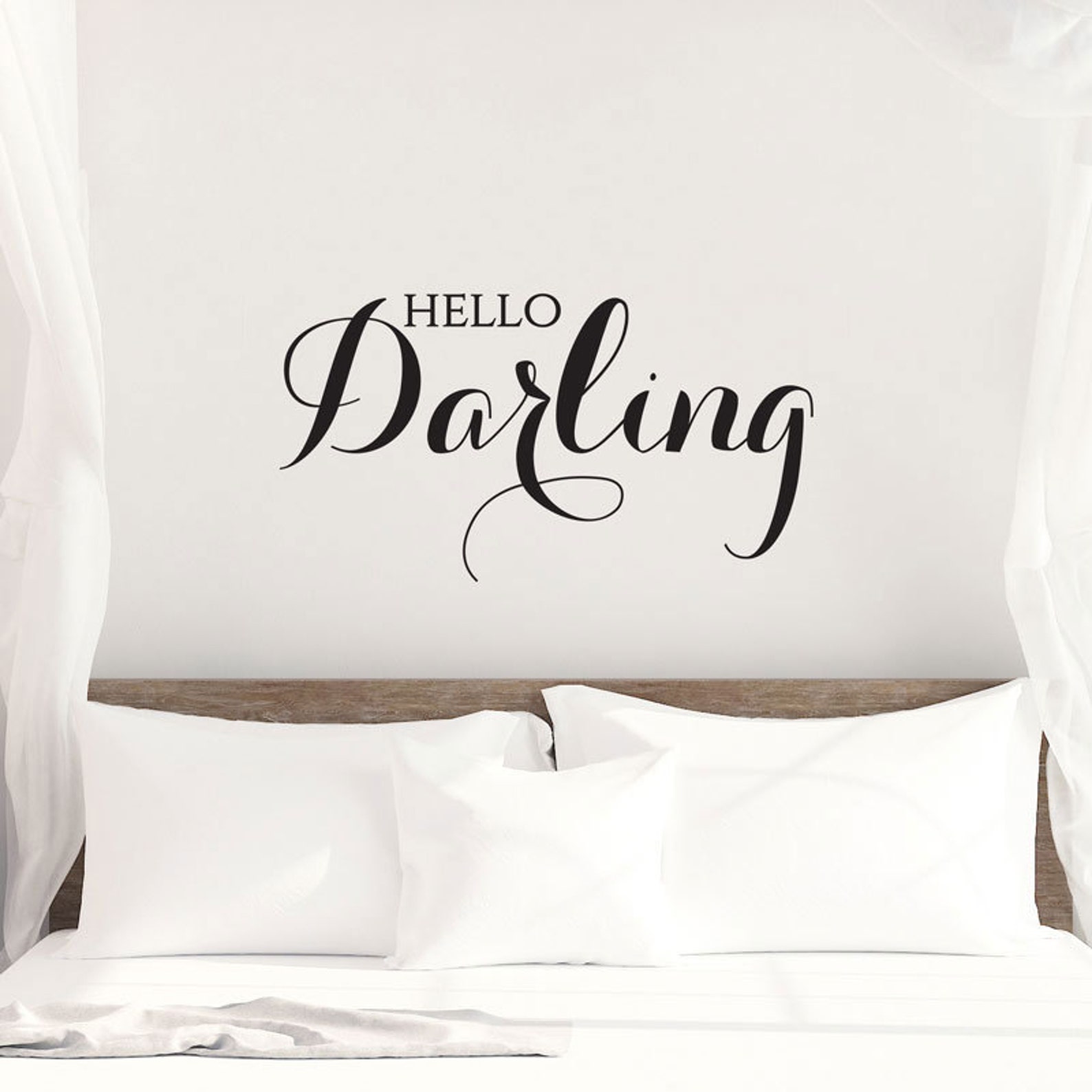 Hello Darling Greeting Quote Vinyl Decal for Bedroom Decor - Etsy