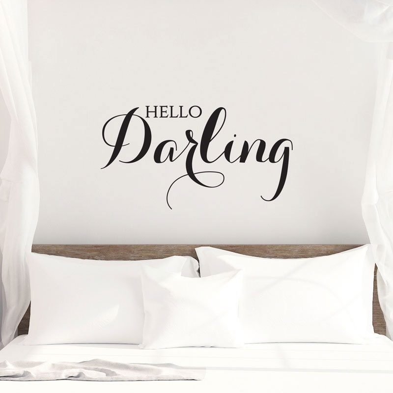 Hello Darling Greeting Quote Vinyl Decal for Bedroom Decor - Etsy