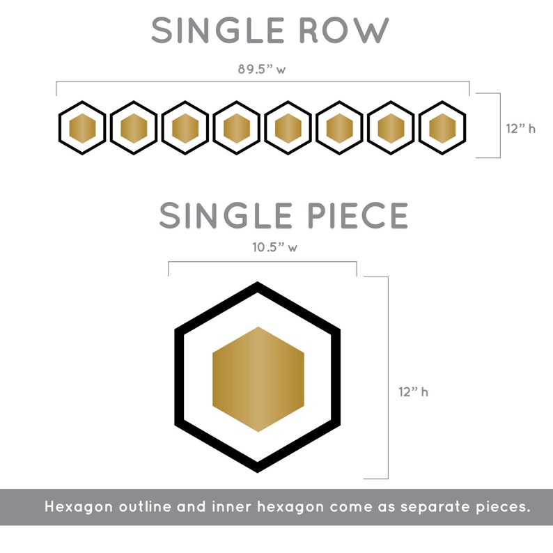 Hexagon Wall Pattern Decal Modern Geometric Art Deco Design - Etsy