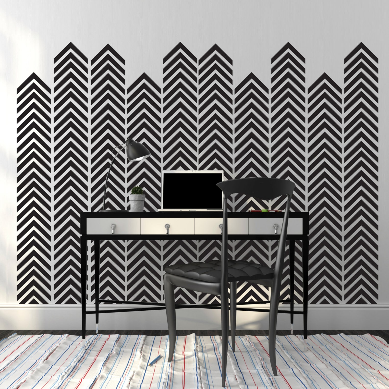 Chevron Arrow Wall Pattern Wall Decal Custom Vinyl Art - Etsy