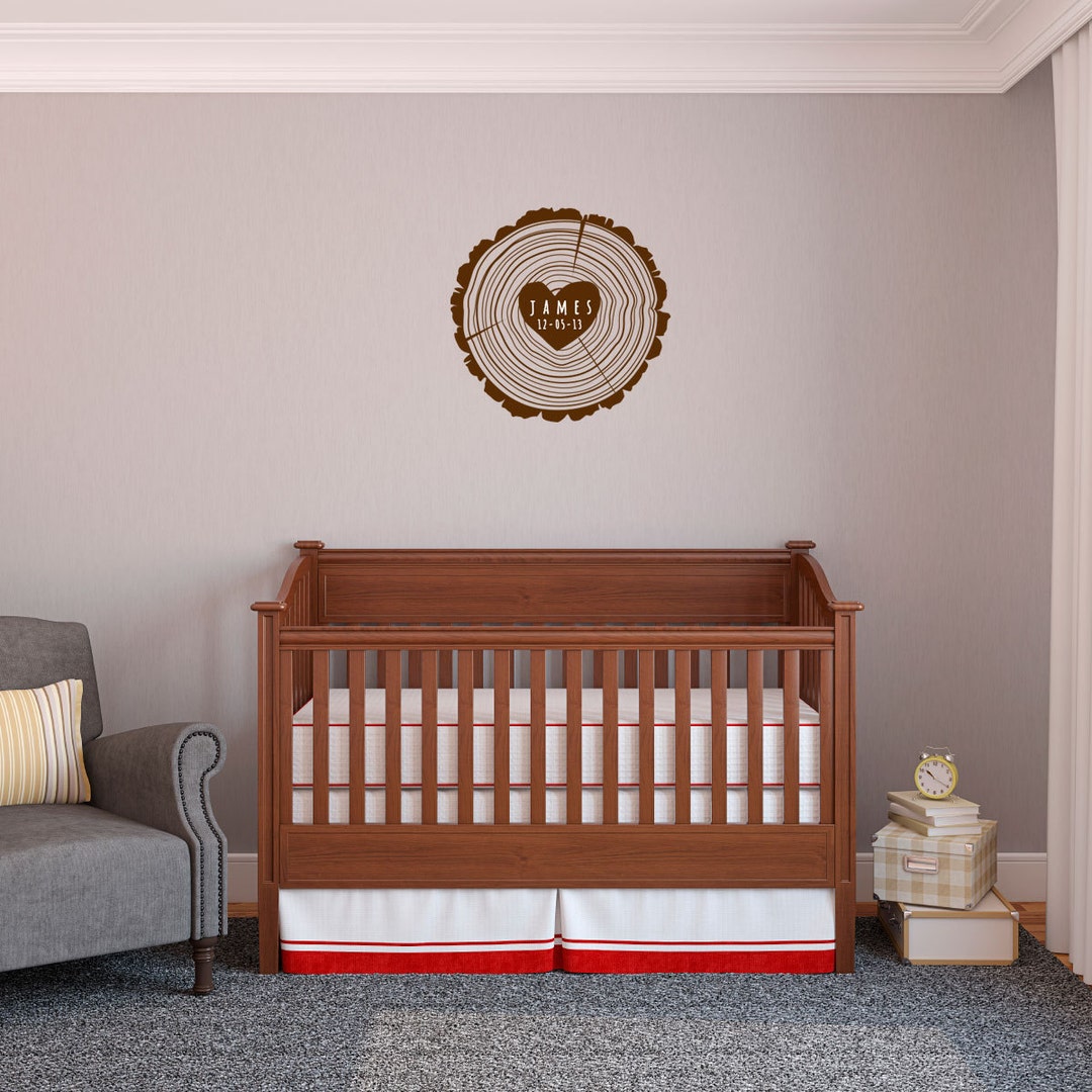 Personalized Carved Tree Stump - Wall Decal Custom Vinyl Art Stickers ...