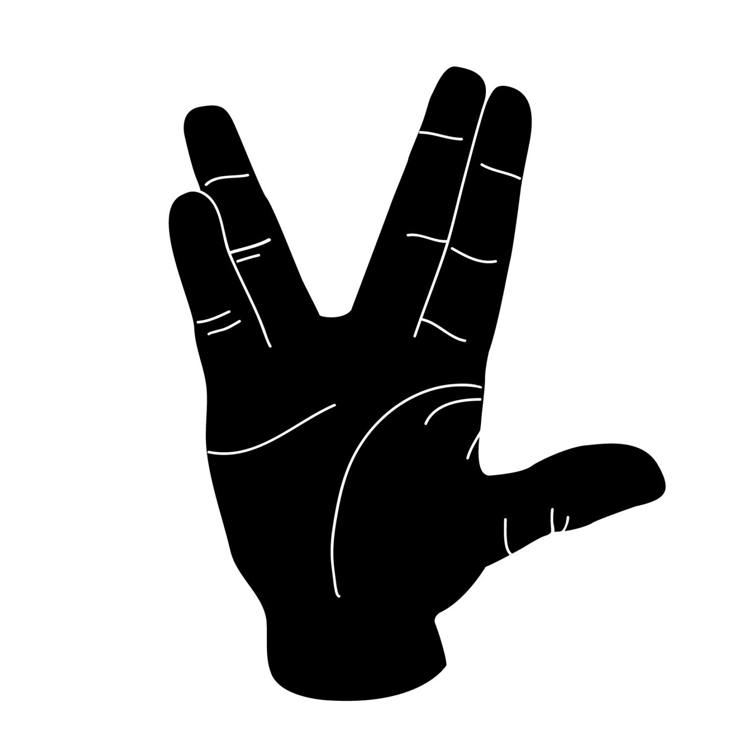Live Long and Prosper Hand Sign Silhouette - Wall Decal Custom Vinyl ...