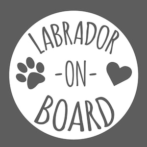 Labrador on Board Car Sticker - Removable Vinyl Decal - Etsy