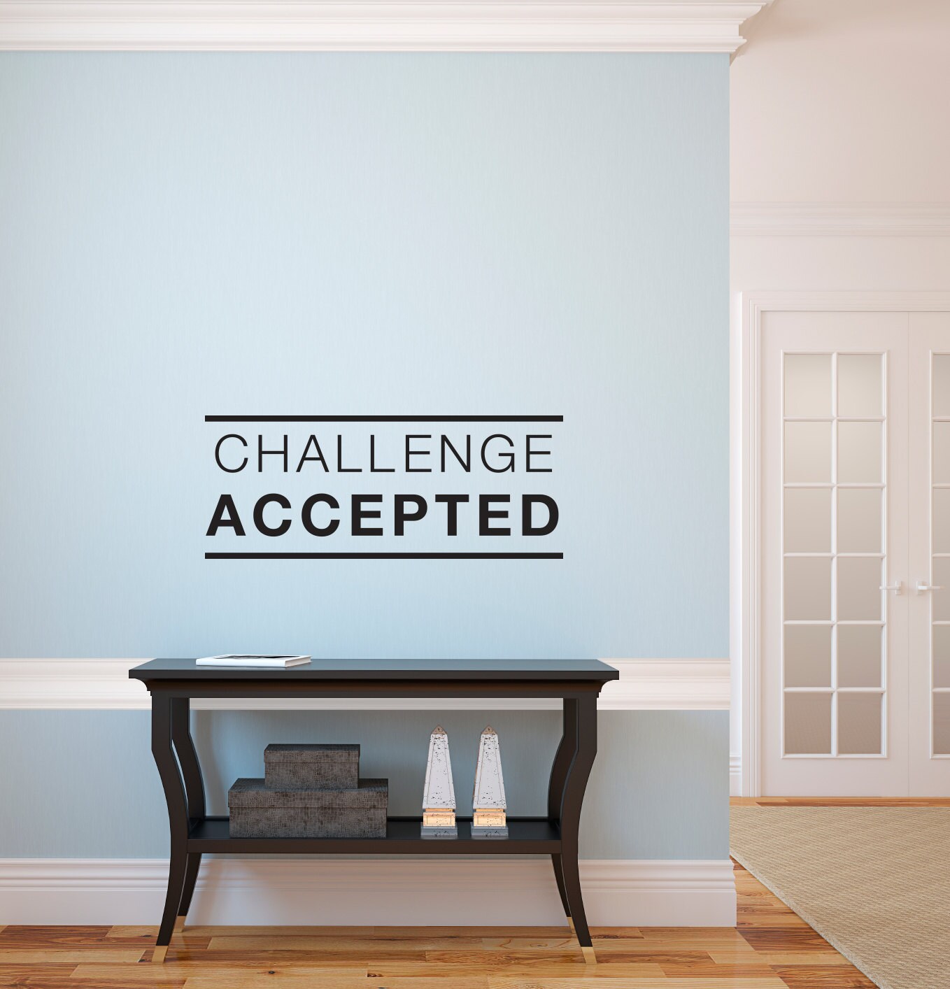 Challenge Accepted Quote – Vinyl Wall Decal, Motivational Decor - Etsy