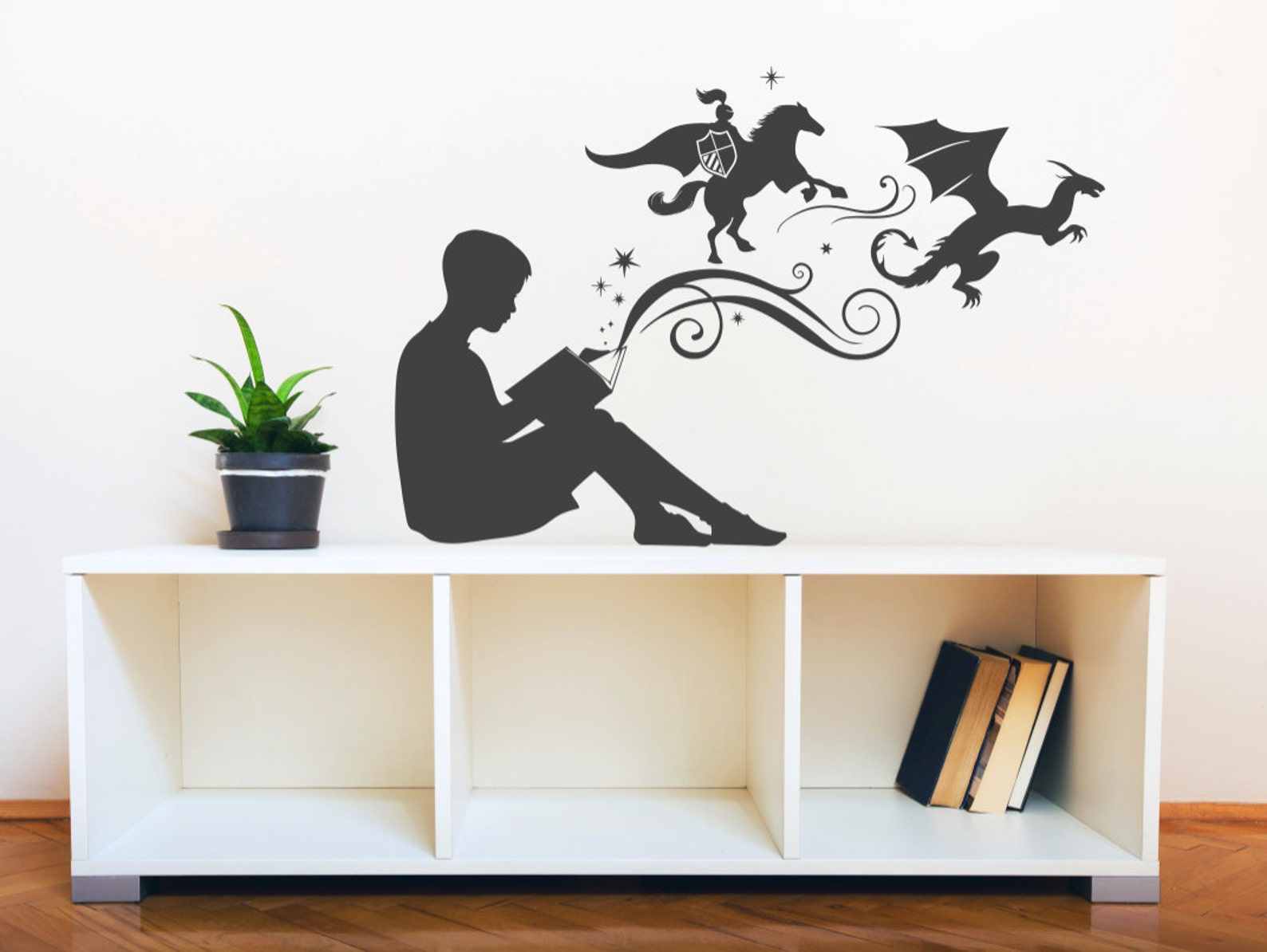Boy Reading Magic Book Wall Decal Vinyl Art Stickers for - Etsy
