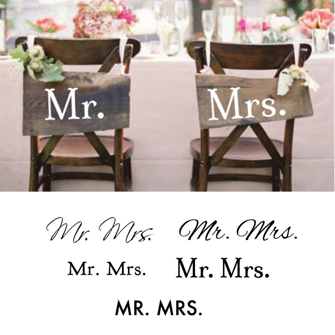 Mr. Mrs. Sign Wall Decal Custom Vinyl Art Stickers for | Etsy