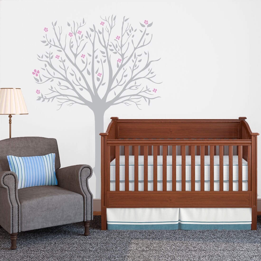 Spring Tree With Flowers Wall Decal Custom Vinyl Art - Etsy