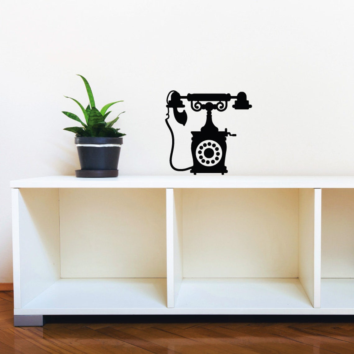 Vintage Playful Old Style Dial Phone Vinyl Wall Decal | Etsy