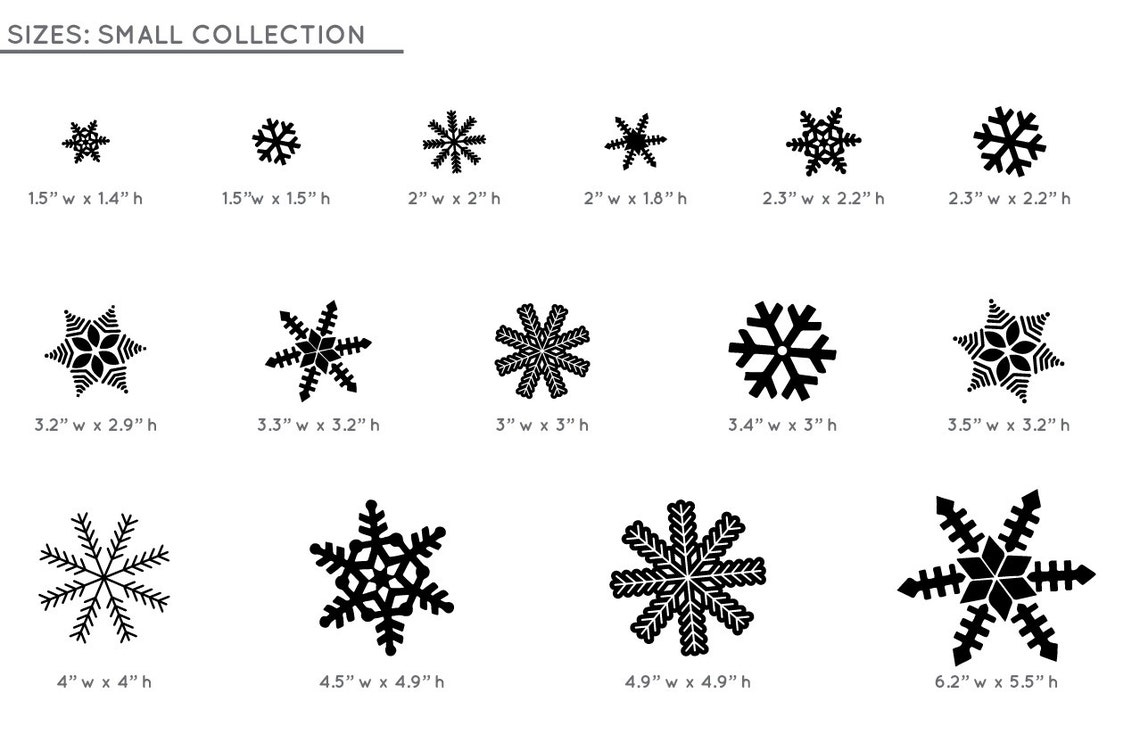 Holiday Snowflakes Cluster wall Decal Custom Vinyl Art | Etsy