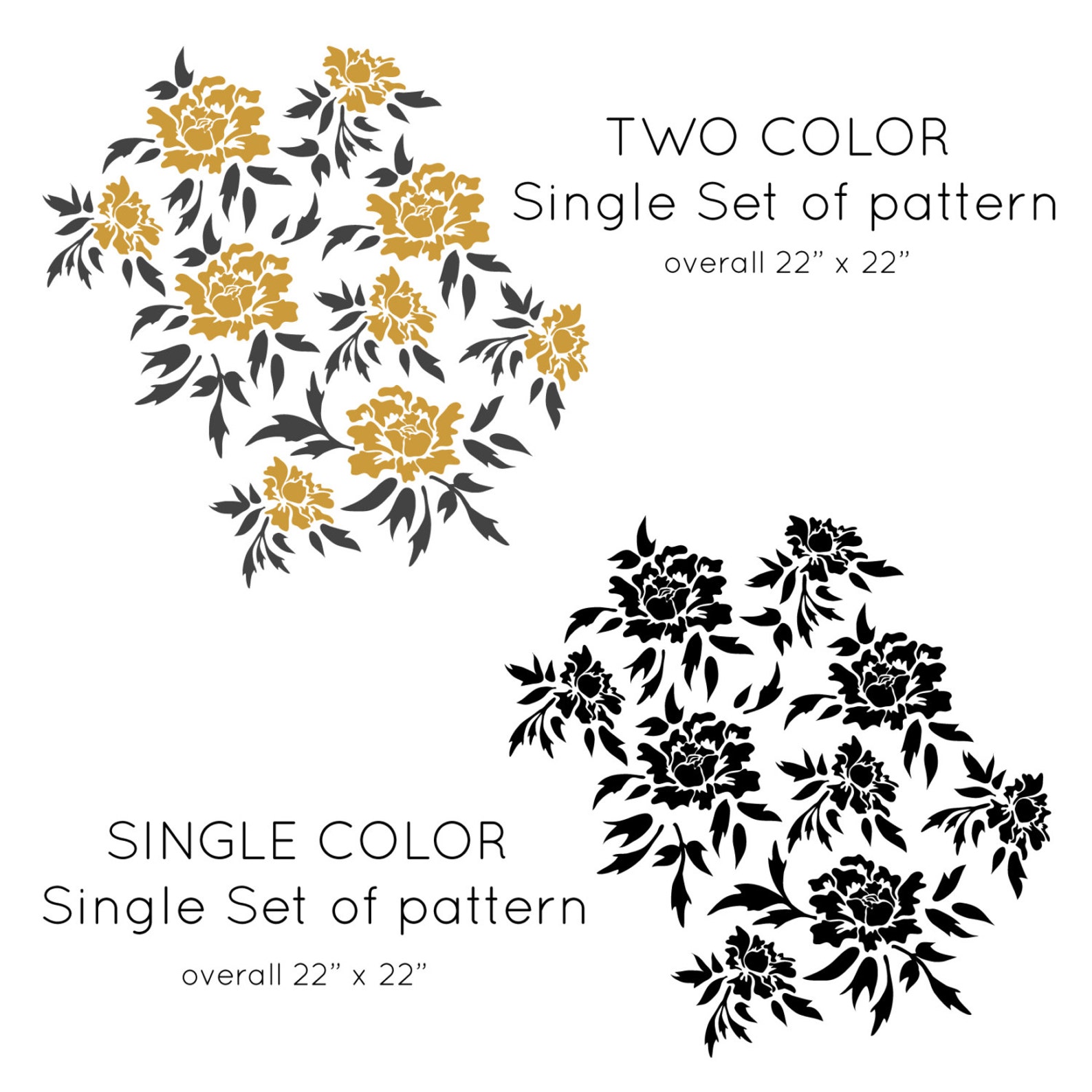 Modern Flowing Floral Pattern - Wall Decal Custom Vinyl Art Stickers - Etsy