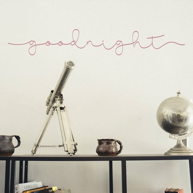Goodnight Modern Decal Wall Art Sticker Bedroom | Etsy