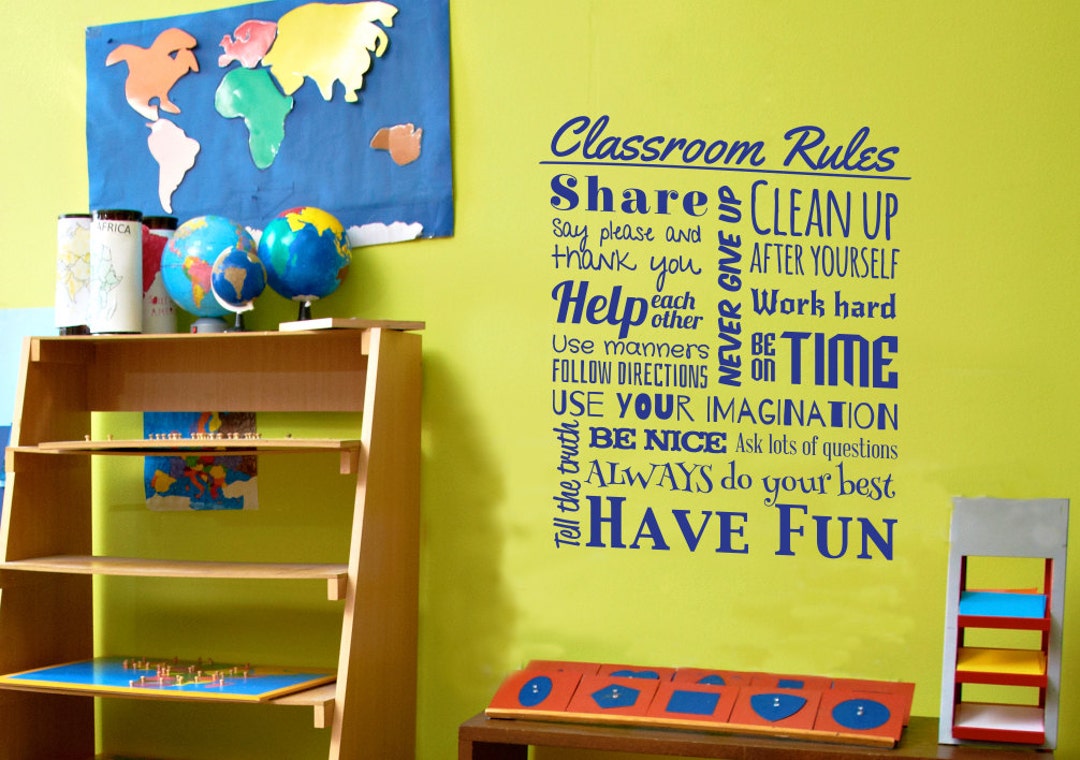 Classroom Rules - Wall Decal Custom Vinyl Art Stickers for Schools ...