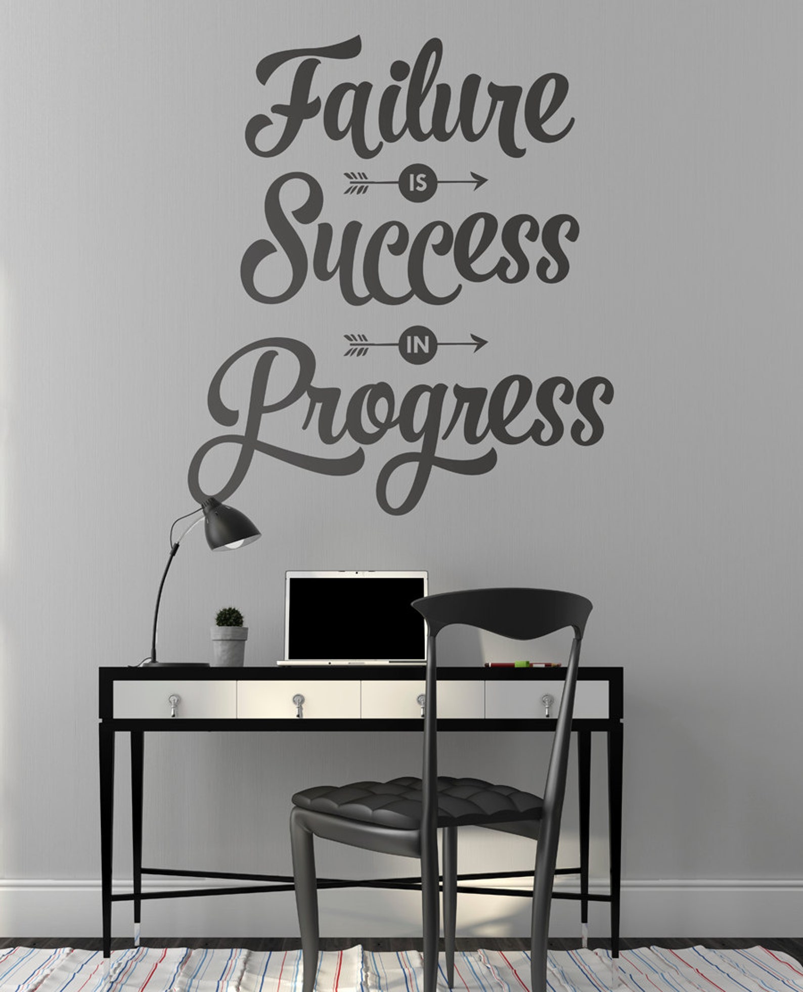 Failure is Success in Progress Quote Wall Decal Custom Vinyl | Etsy