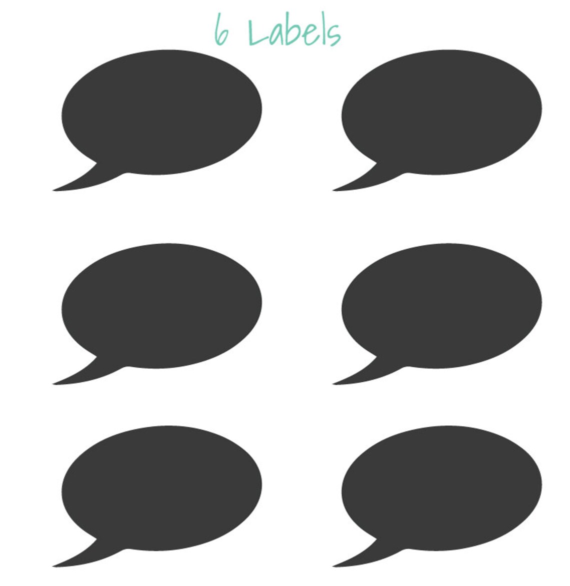 Small Chalkboard Speech Bubble Label Stickers Wall Decal - Etsy