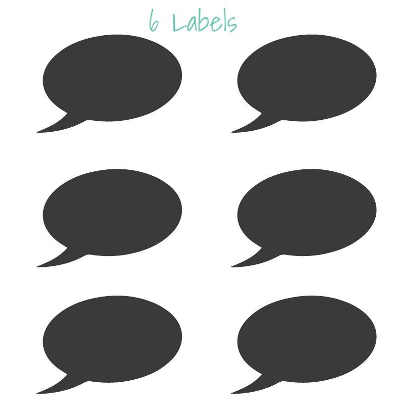Small Chalkboard Speech Bubble Label Stickers Wall Decal - Etsy