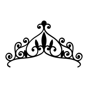 Princess Tiara Headboard Crown - Vinyl Wall Decal Kids Room for Girl's ...