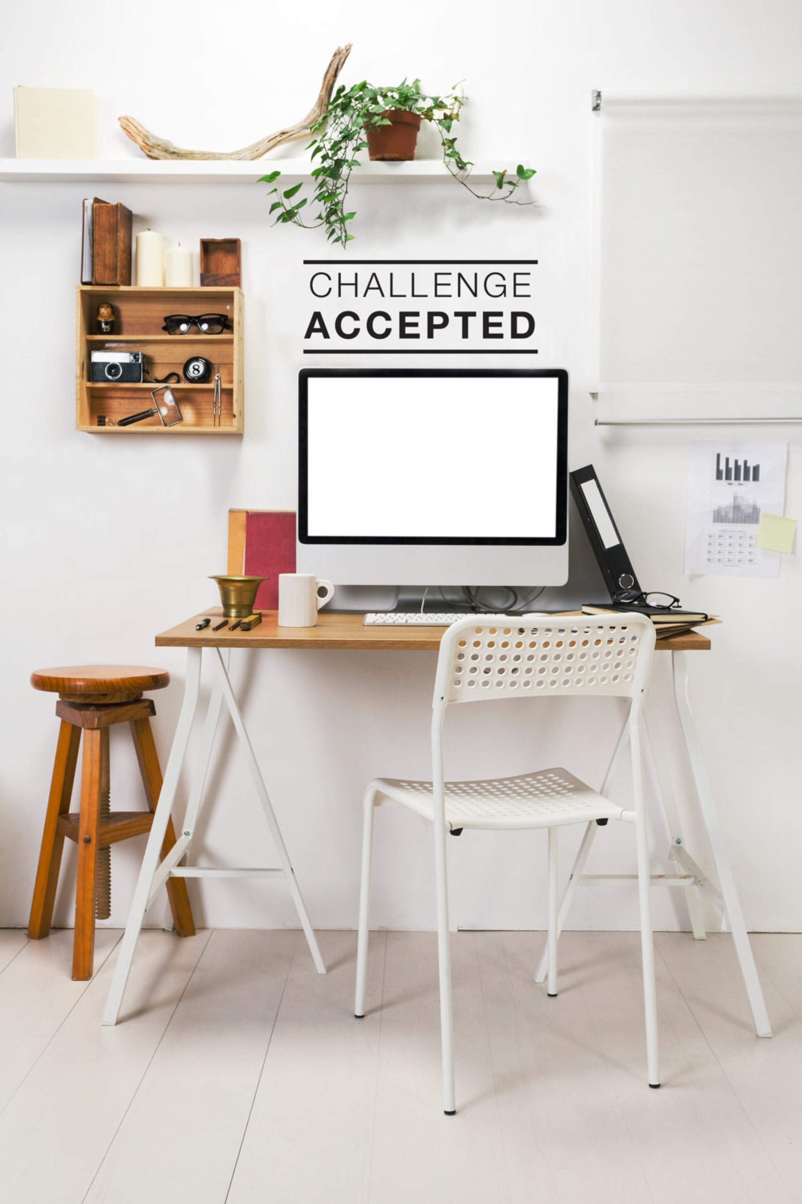 Challenge Accepted Quote – Vinyl Wall Decal, Motivational Decor - Etsy