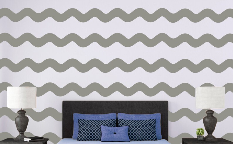 Wavy Chevron Wall Pattern Wall Decal Custom Vinyl Art - Etsy