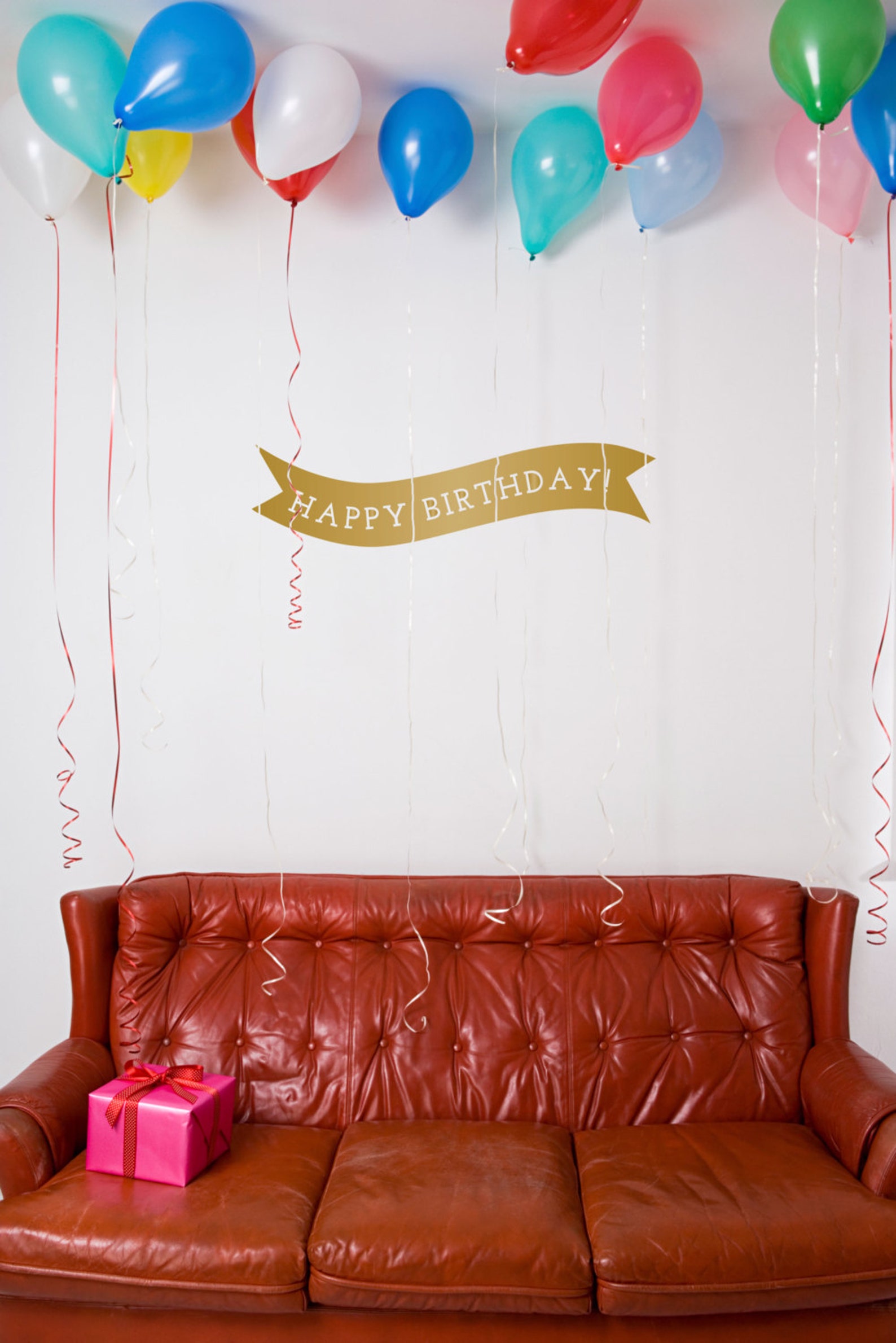 Simple Birthday Banner Wall Decal Custom Vinyl Art Stickers | Etsy