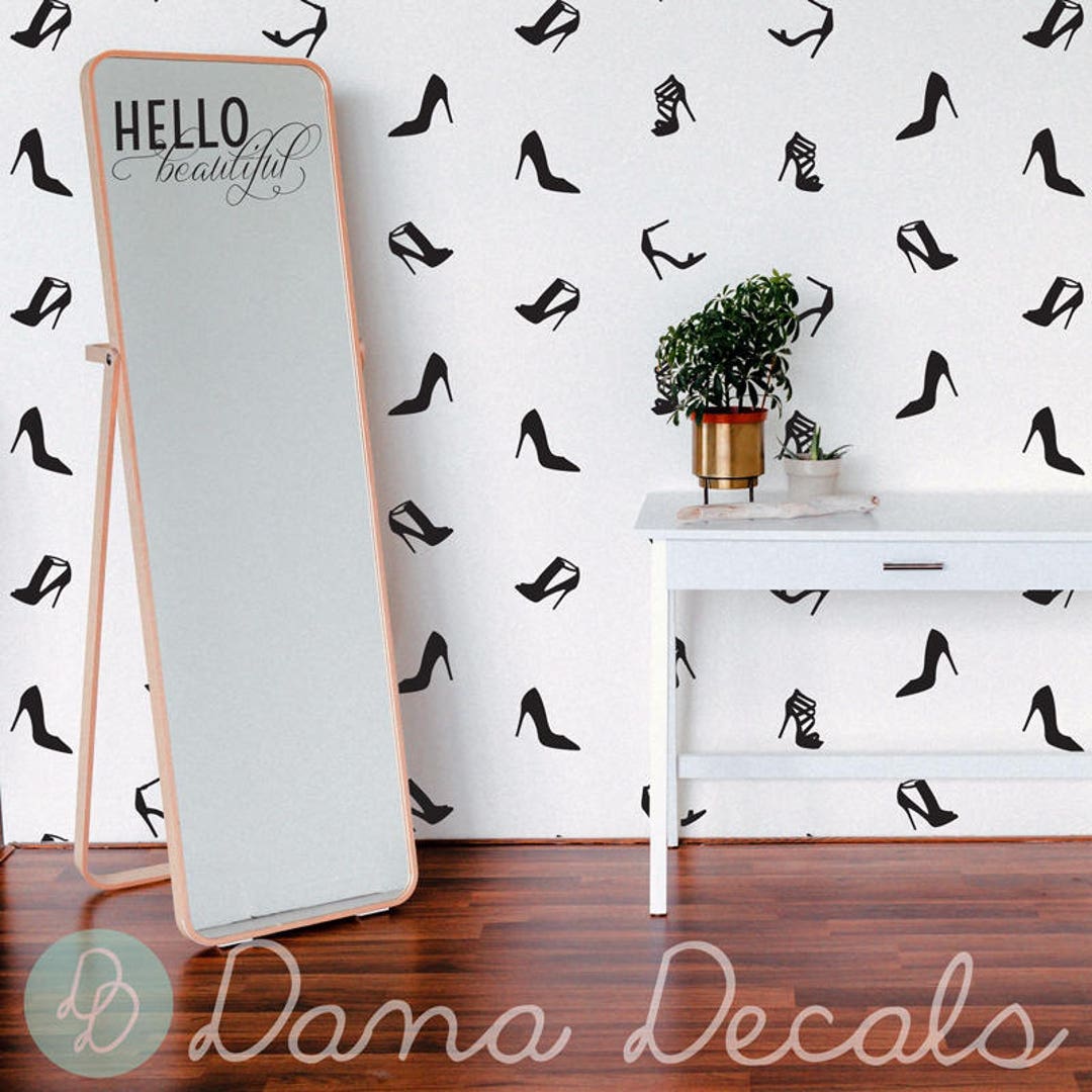 High Heels Shoe Pattern - Wall Decal Custom Vinyl Fashion Pattern ...
