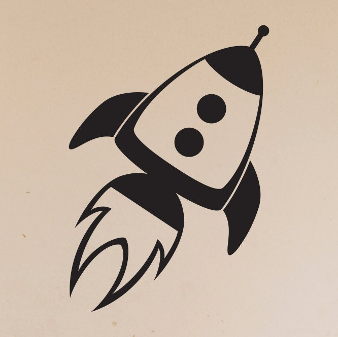 Cute Space Rocket Vinyl Wall Art Decal Custom Stickers | Etsy