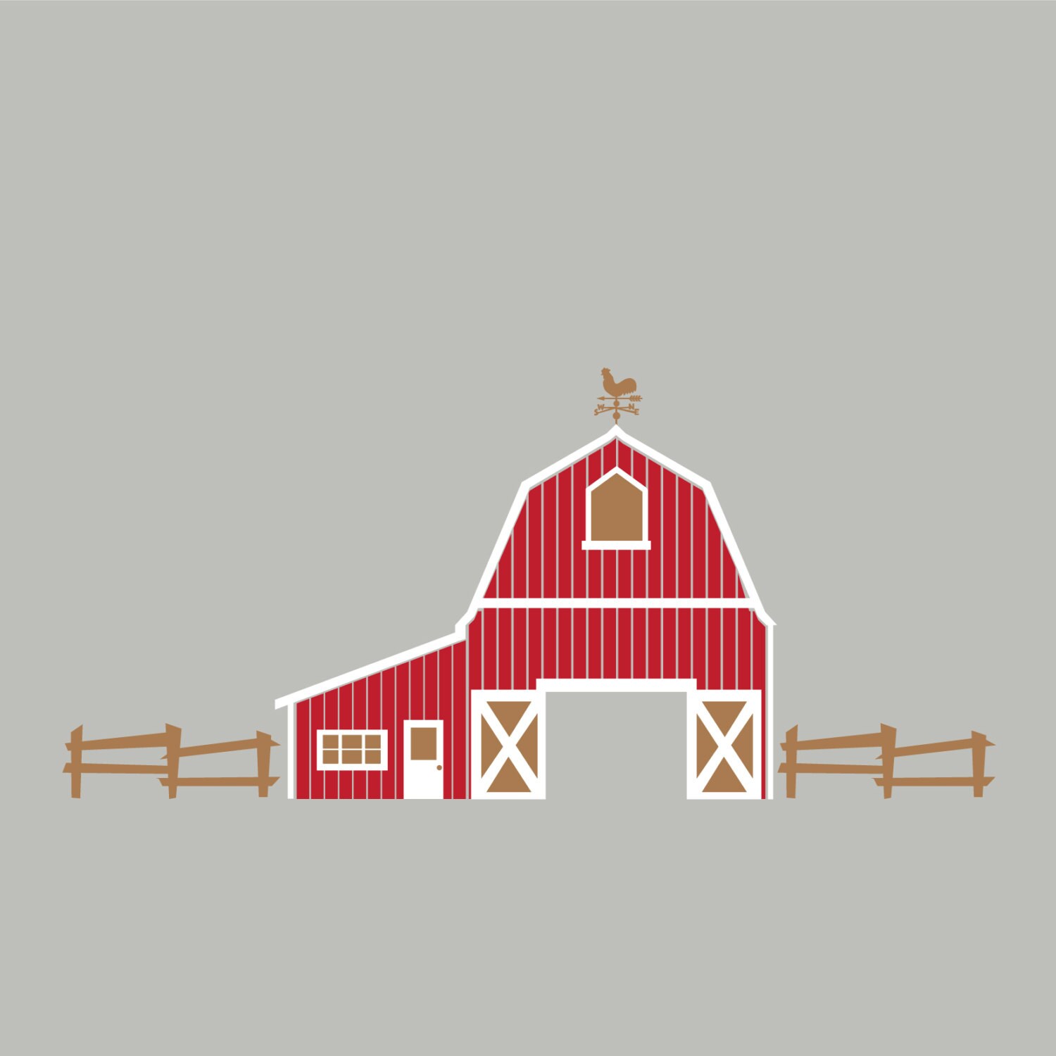 Barn Farm Large Playroom Backdrop - Wall Decal Custom Vinyl Art ...