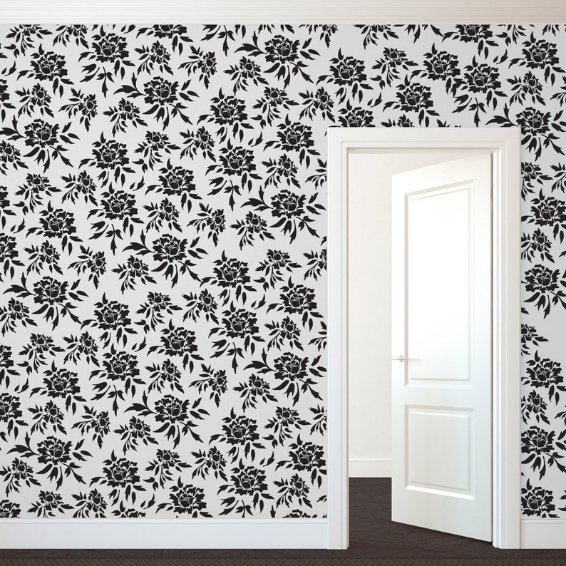 Modern Flowing Floral Pattern - Wall Decal Custom Vinyl Art Stickers - Etsy