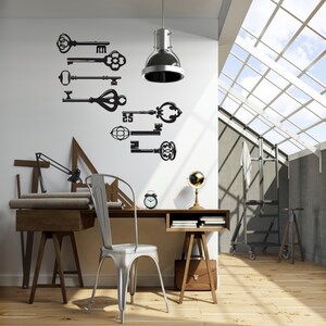 Vintage Keys Wall Decal – Decorative Vinyl Art Stickers - Etsy
