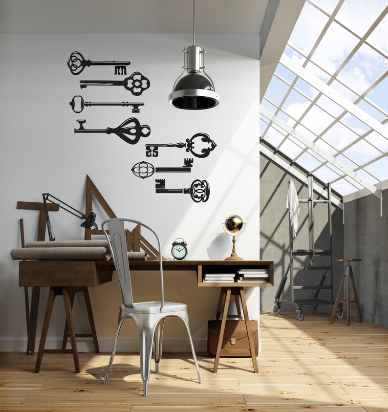 Vintage Keys - Kitchen Wall Decal Custom Vinyl Art Stickers for Homes ...