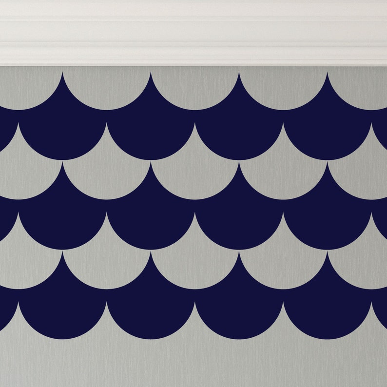 Modern Wall Scallops Wall Decal Custom Vinyl Art Stickers - Etsy