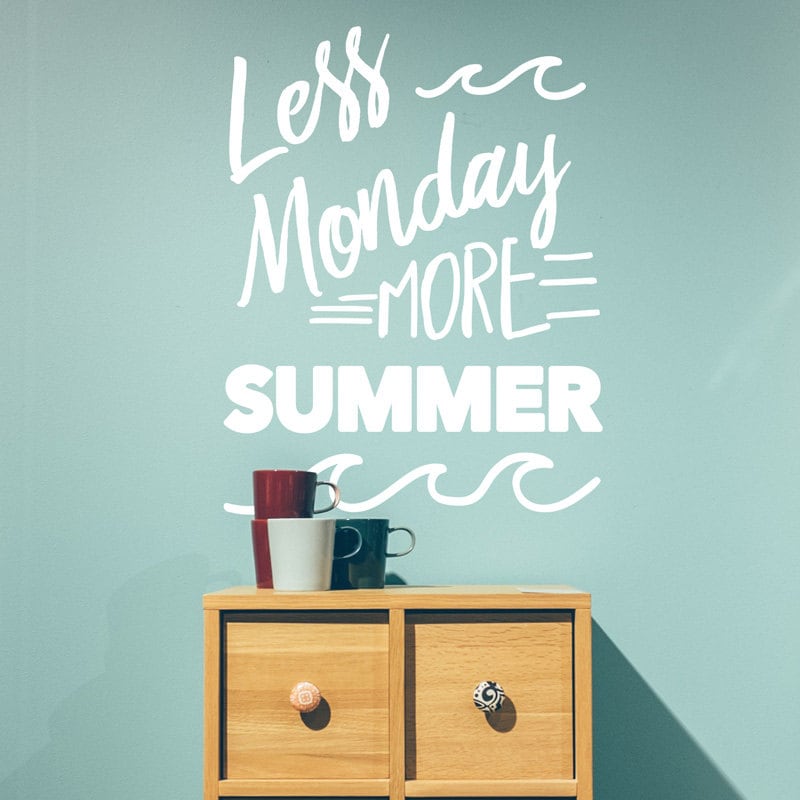 Less Monday More Summer Vinyl Decal - Dorm Room Decor - Etsy