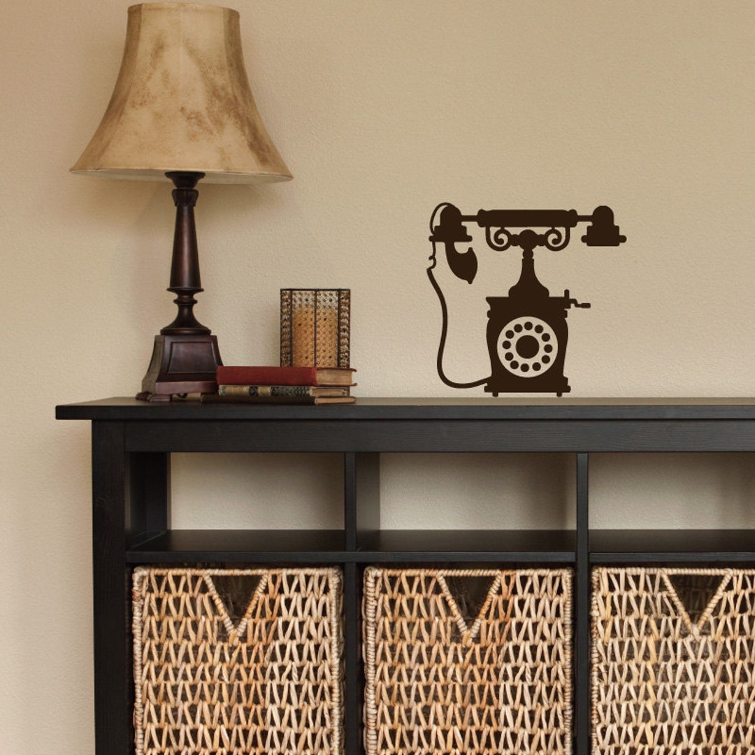 Vintage Playful Old Style Dial Phone Vinyl Wall Decal - Etsy