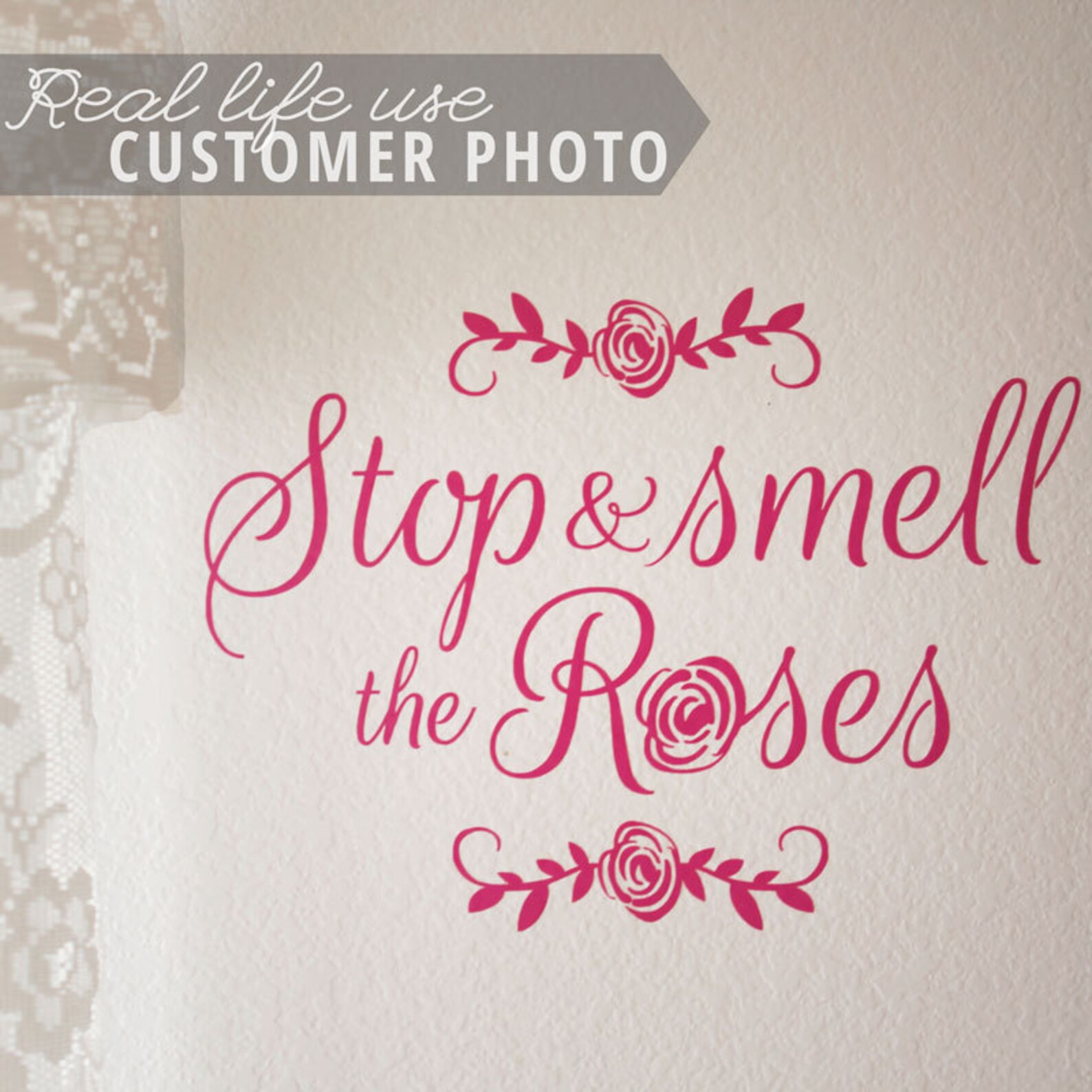 Stop and Smell the Roses Quote Wall Decal Custom Vinyl Art - Etsy