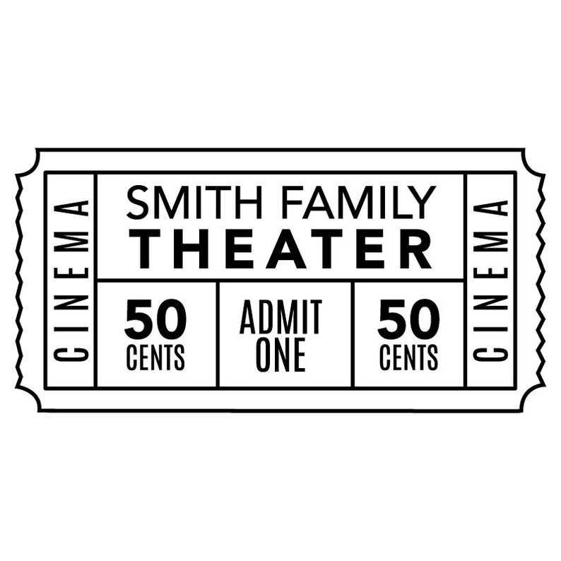 Personalized Family Movie Theater Ticket Decal Wall Decal - Etsy