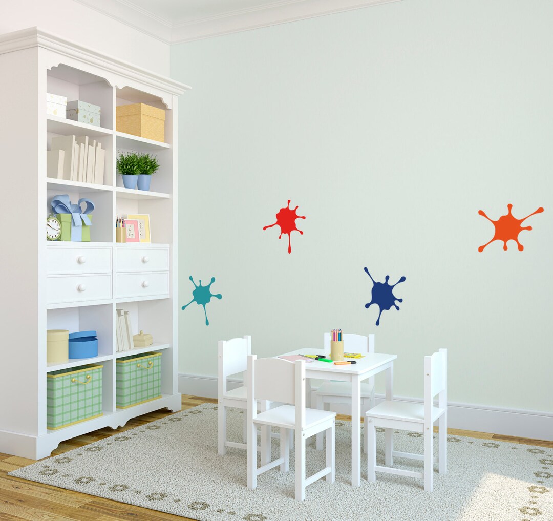 Wall Decal Custom Vinyl Art Stickers - Paint Splatter Set - Etsy