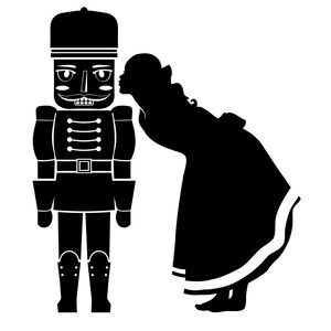 Nutcracker Kiss Silhouette Wall Decal - Holiday Vinyl Art - Etsy